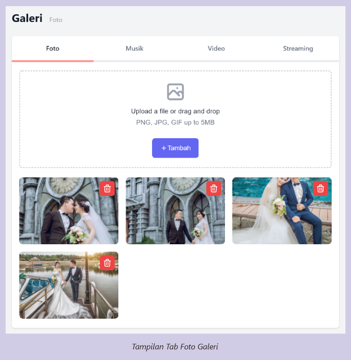 Edit Galeri - Tutorial Edit Website Undangan Datengdong - Datengdong